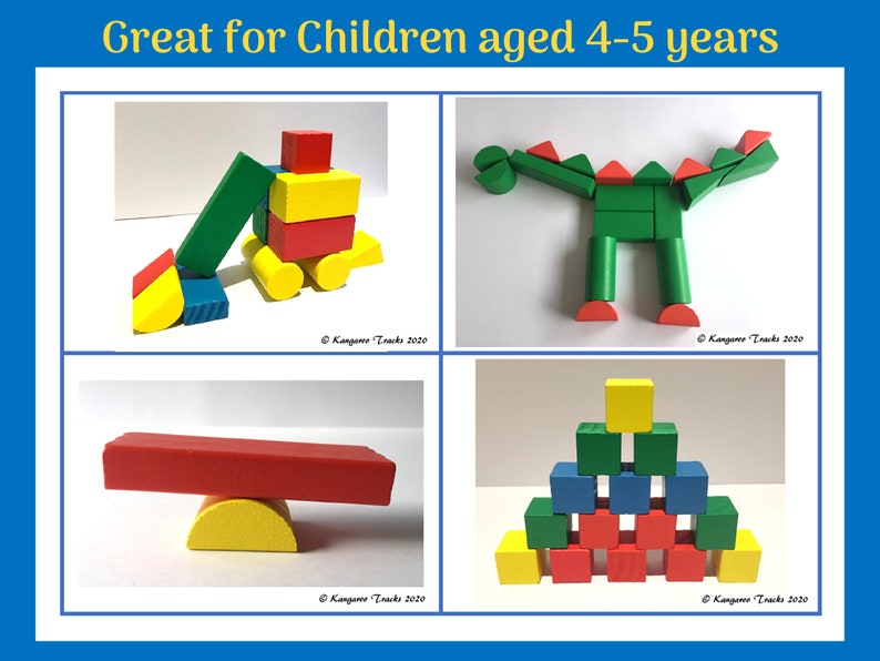 Wooden Block Building Challenge Cards for Kindergarten & Pre-school ...