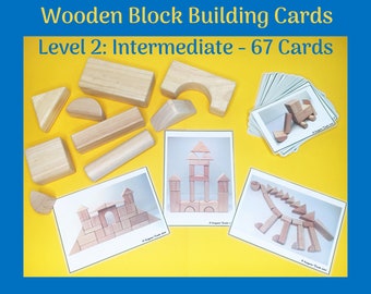 Wooden Block Building Challenge Cards for Kindergarten Children SET 1 ...