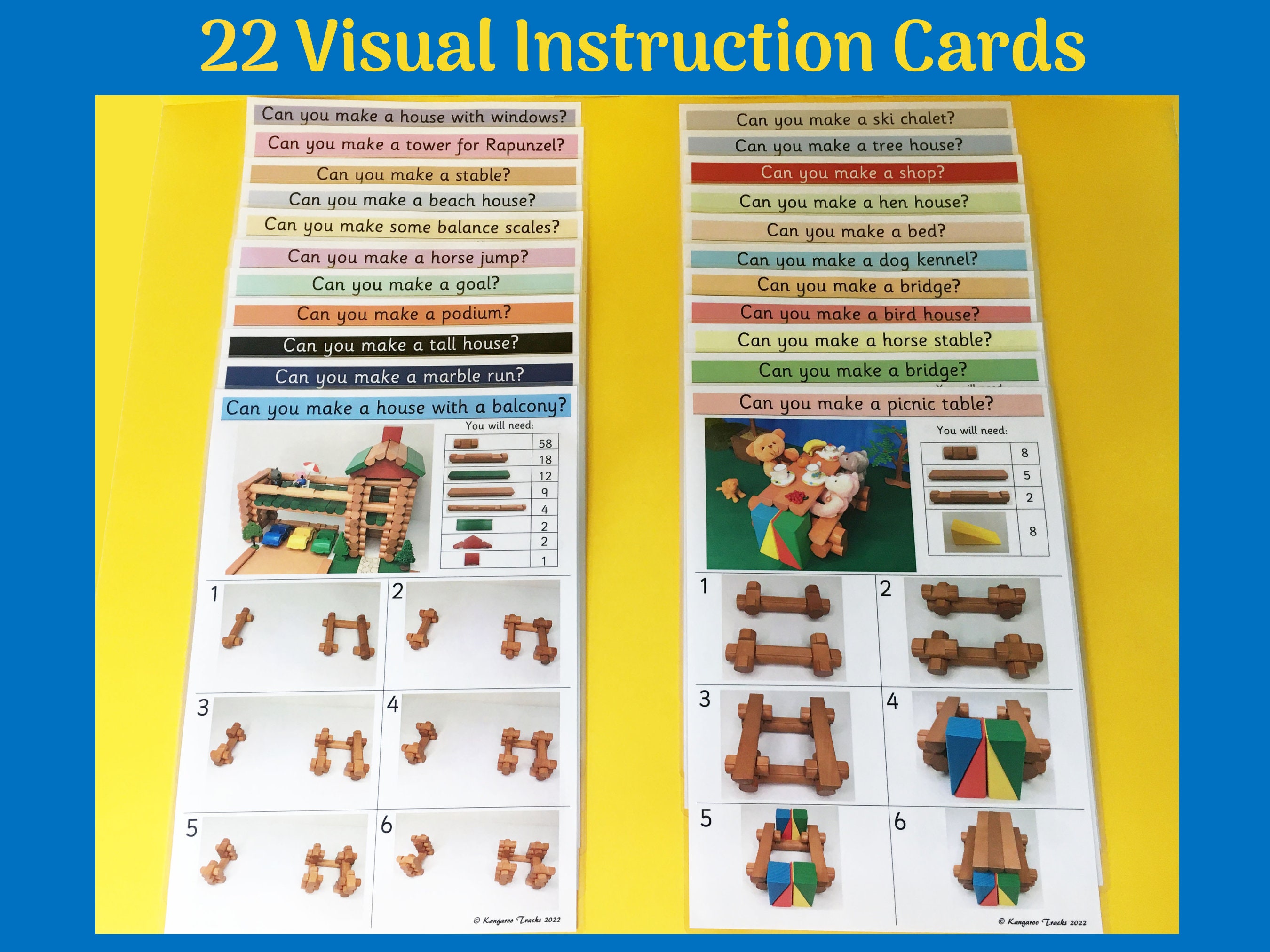 Lincoln Logs Challenge Cards: STEM Building Activity (PDF) - Etsy