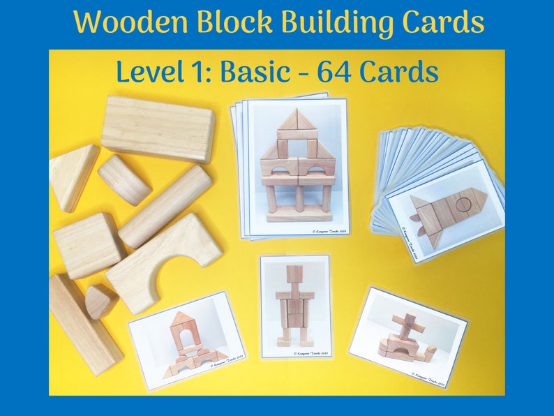 Wooden Block Building Challenge Cards for Kindergarten Children SET 1 ...