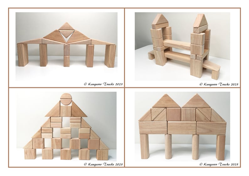Wooden Block Building Challenge Cards for Kindergarten Children SET 3 ...