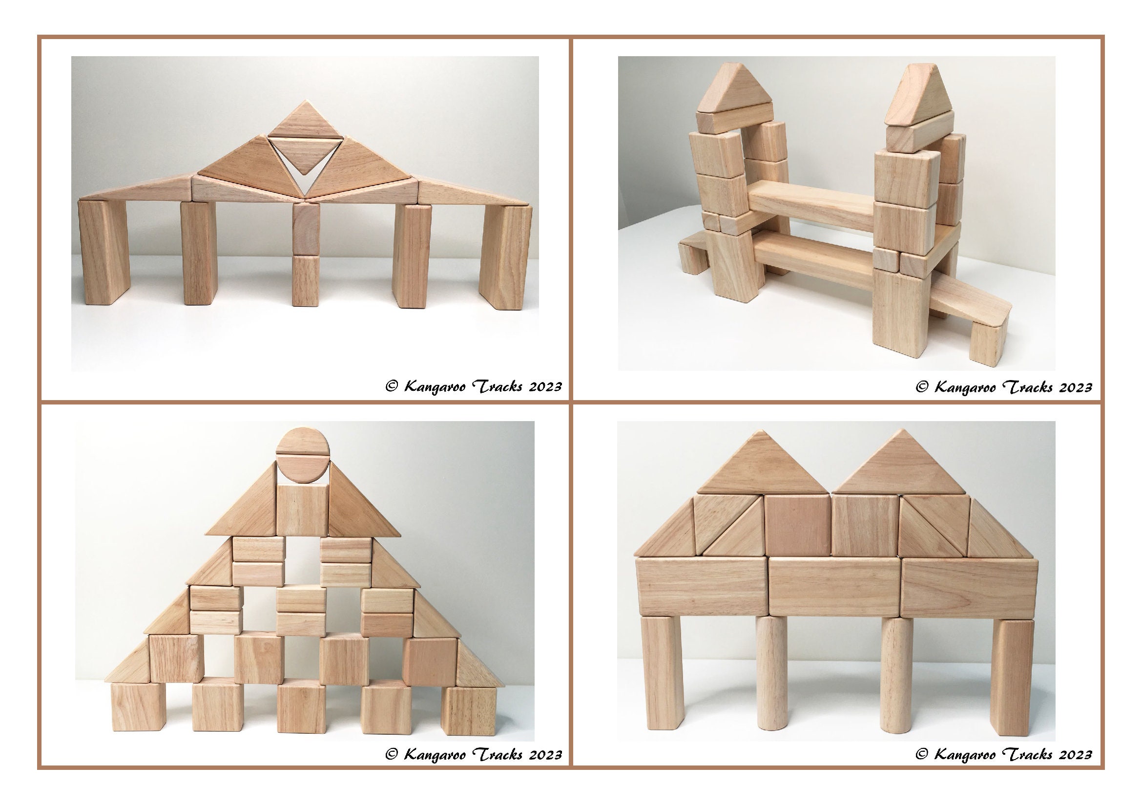 Wooden Block Building Challenge Cards for Kindergarten Children SET 3 ...