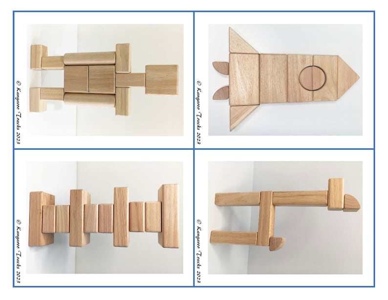 Wooden Block Building Challenge Cards for Kindergarten Children (SET 1 ...