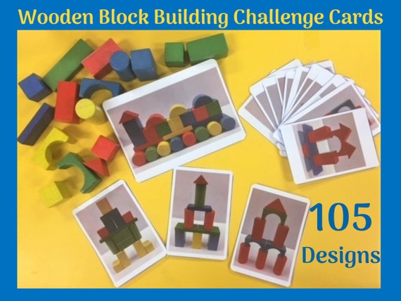 Wooden Block Building Challenge Cards for Kindergarten & - Etsy UK