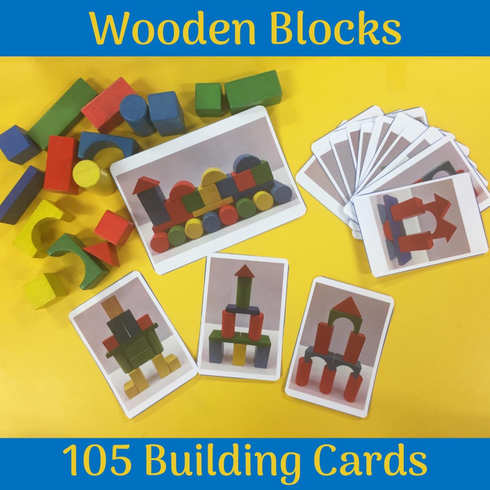 Wooden Block Building Challenge Cards for Kindergarten & Pre-school ...