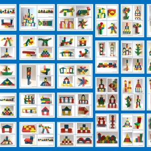 Wooden Block Building Challenge Cards for Kindergarten & Pre-school ...