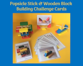 Wooden Block Building Challenge Cards for Kindergarten Children SET 1 ...