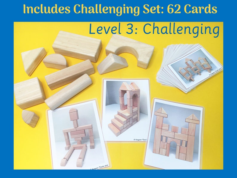 Wooden Block Building Challenge Cards for Kindergarten BUNDLE - Etsy