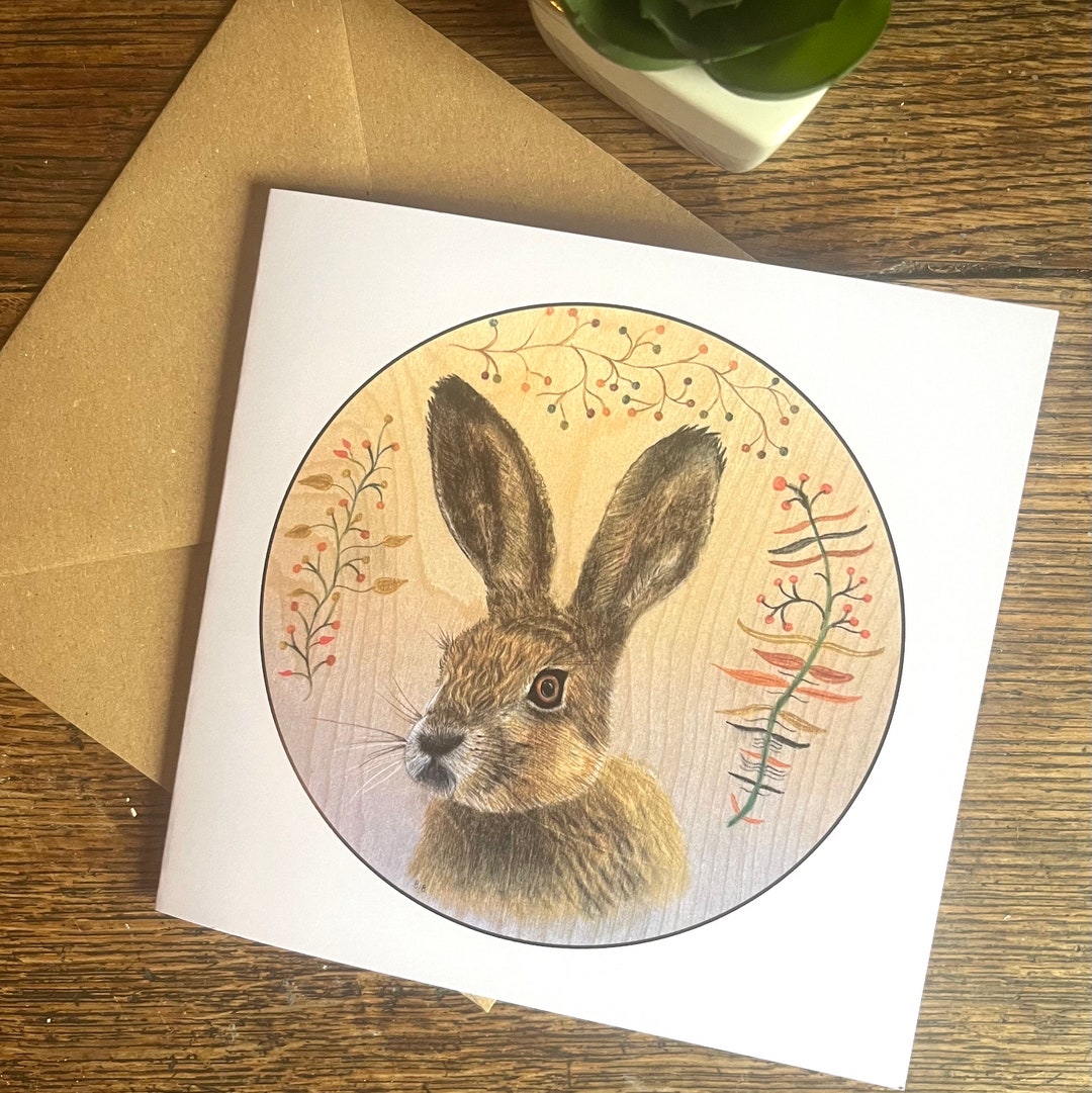 Hare Greeting Card - Etsy