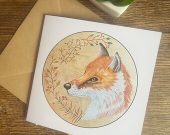 Fox Art Card, Card From Original Art, Blank Greeting Card, Notecard ...