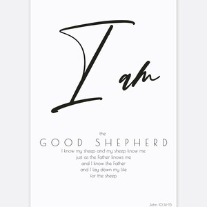 John 10:14-15 I Am the Good Shepherd Bible Verse Artwork, Modern ...