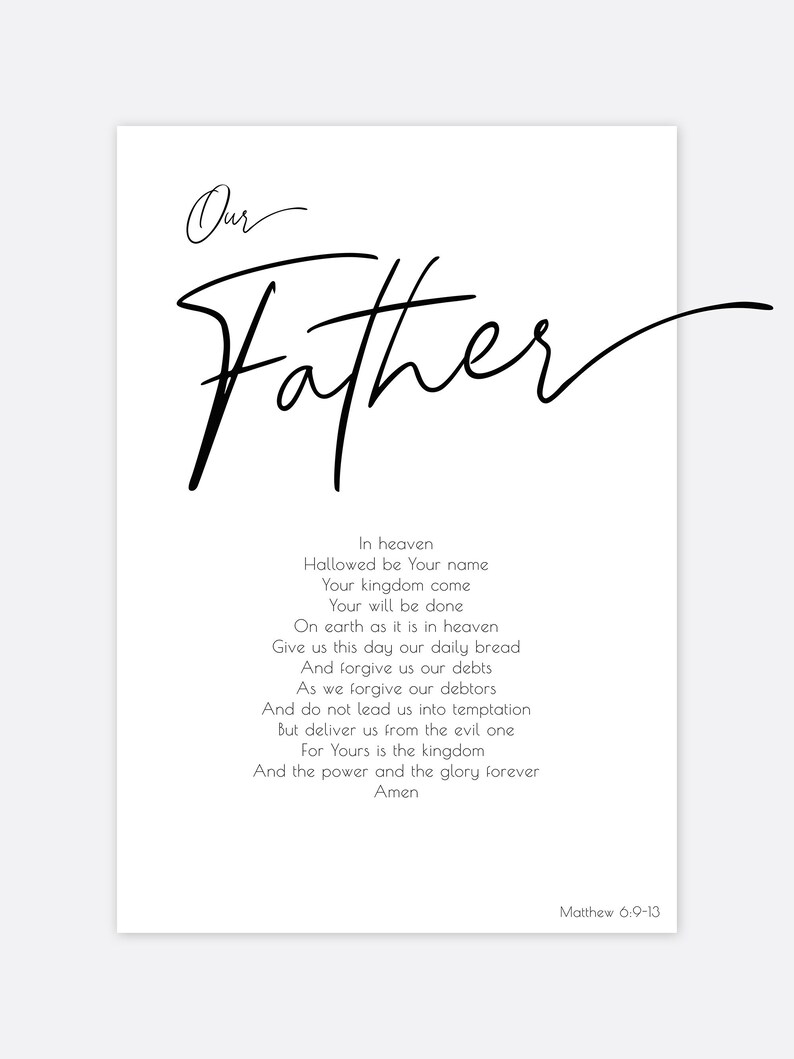 Matthew 6:9-13 Lord's Prayer Our Father Bible Verse - Etsy