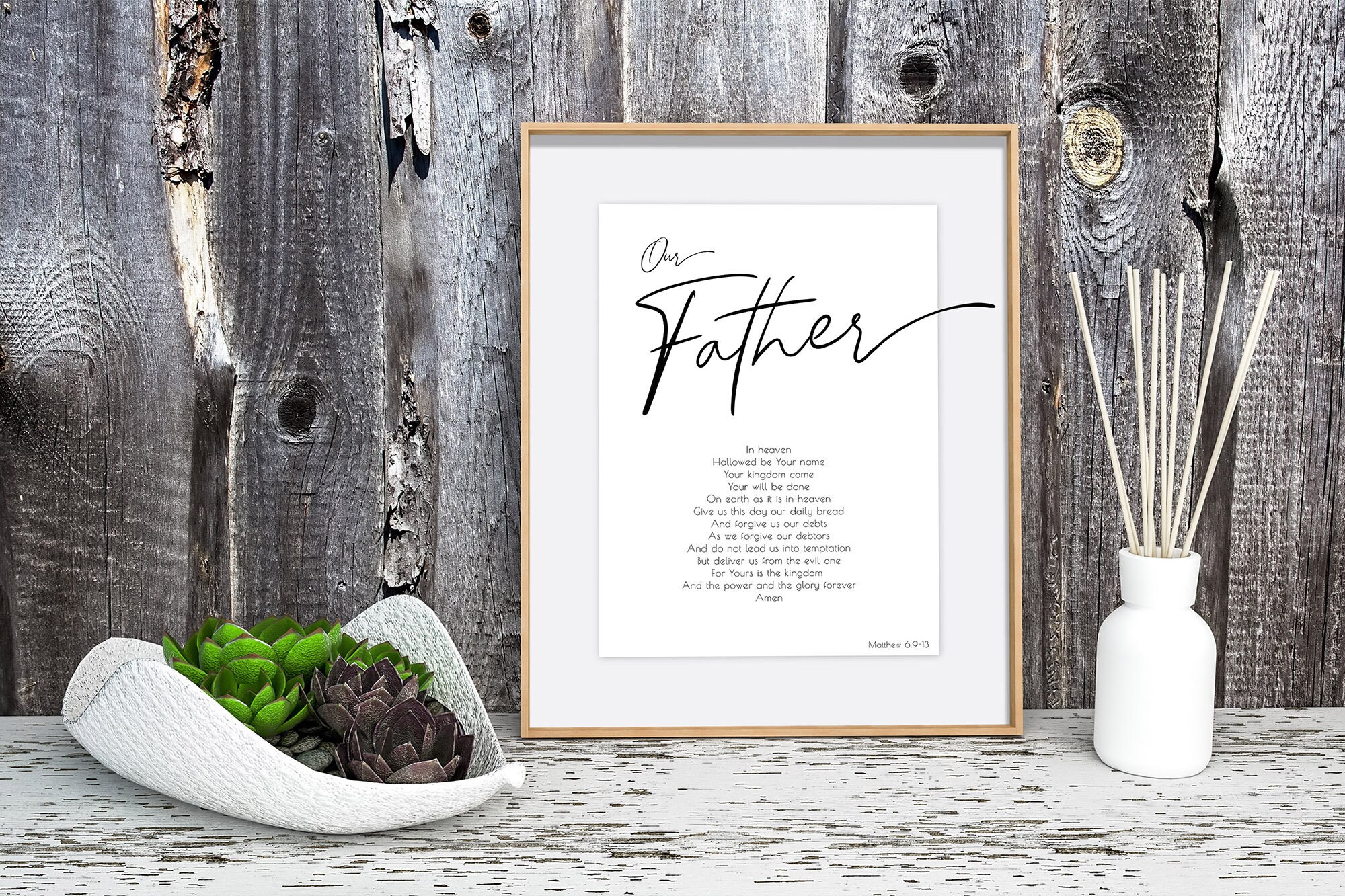 Matthew 6:9-13 Lord's Prayer Our Father Bible Verse - Etsy