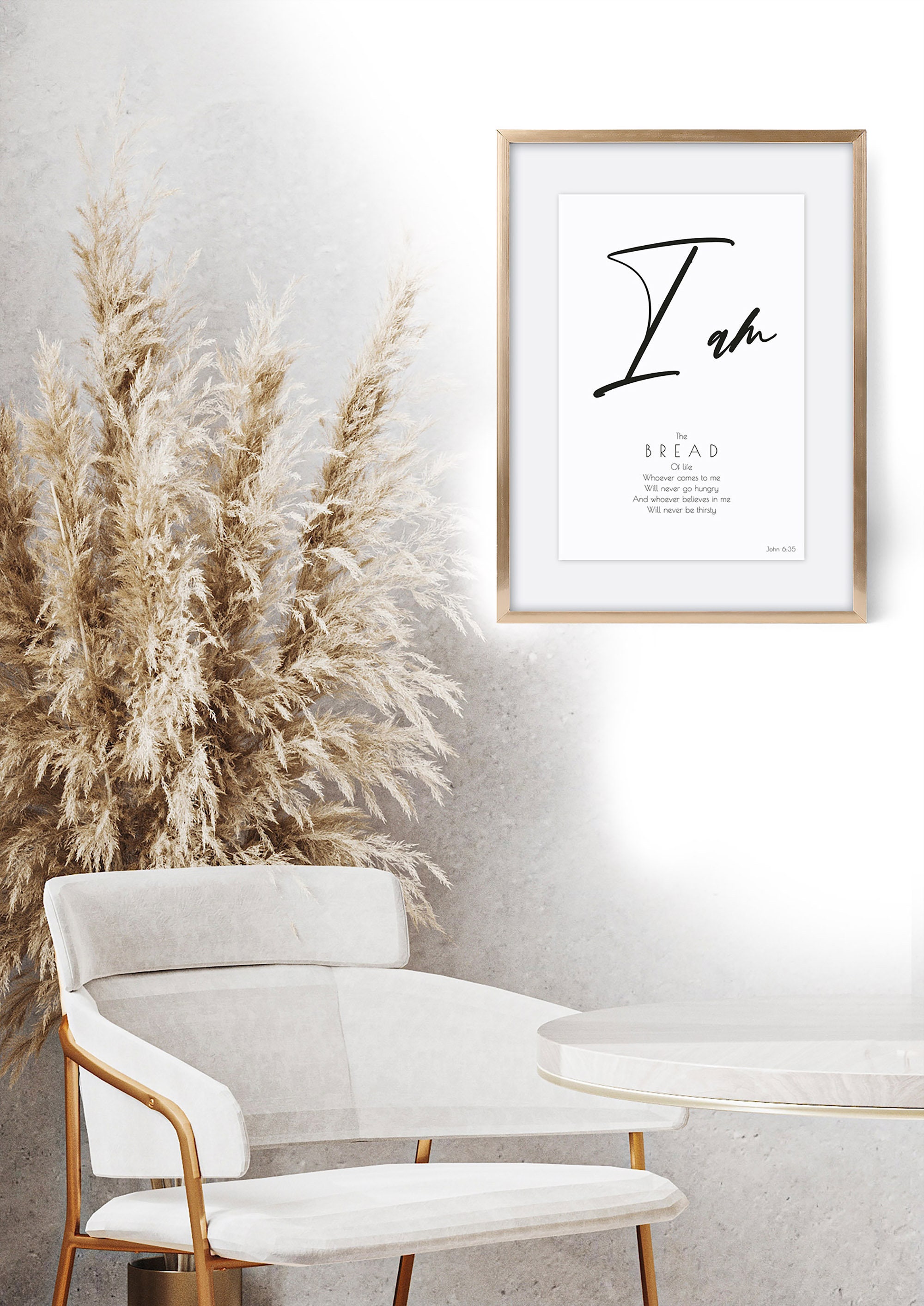 John 6:35 I Am the Bread of Life Bible Verse Art Bible Wall Art ...