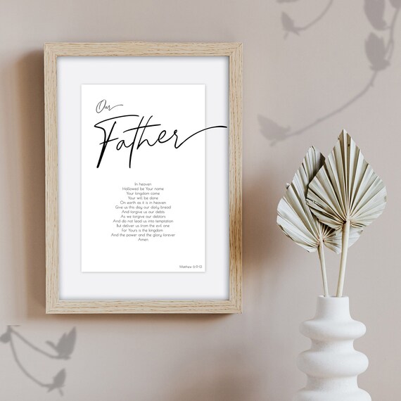 Matthew 6:9-13 Lord's Prayer Our Father Bible Verse - Etsy