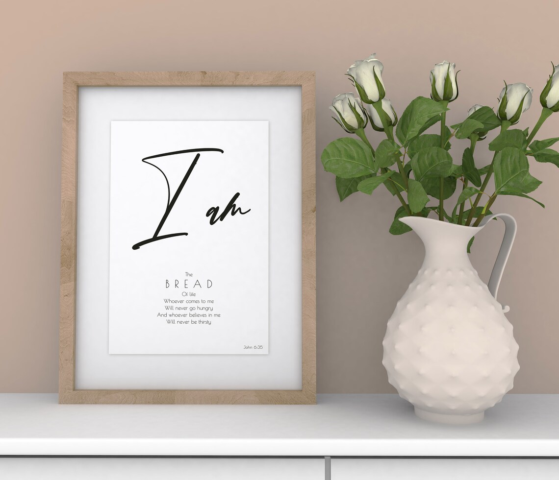 John 6:35 I Am the Bread of Life Bible Verse Art Bible Wall - Etsy