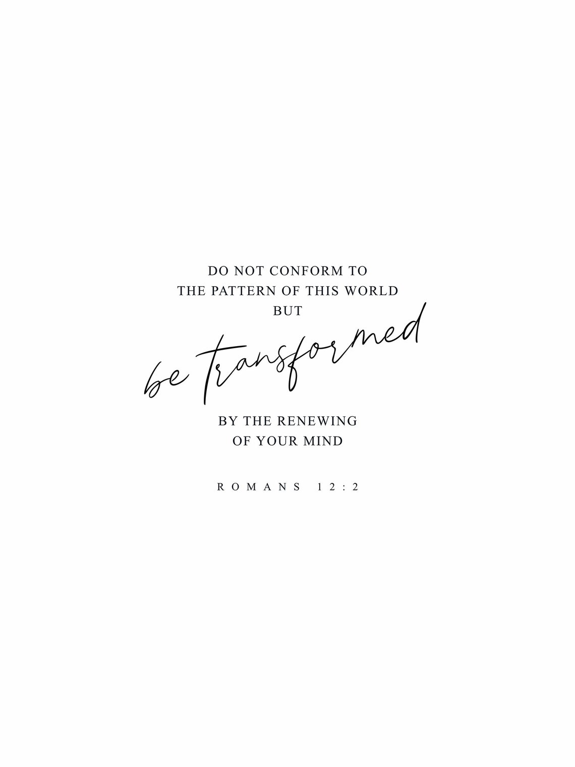 Romans 12:2 Be Transformed by the Renewing of Your Mind Biblical Wall ...