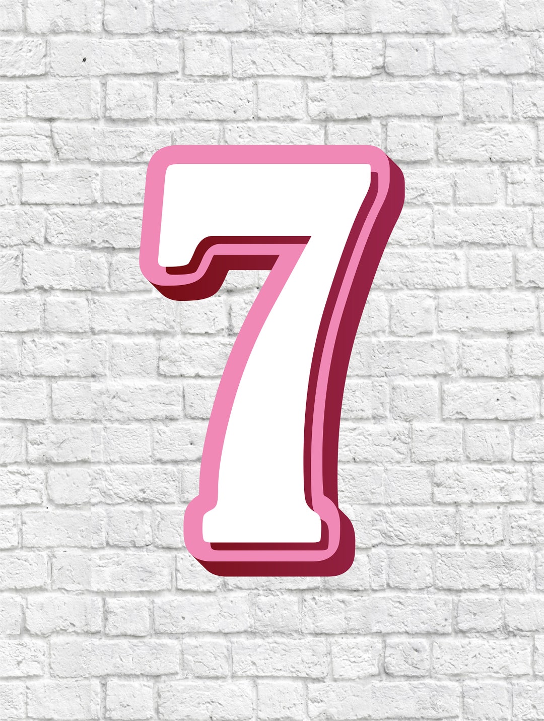 3D Number 7 Svg, Digital Download, Numbers, Seven ,number Svg, Number 7 ...