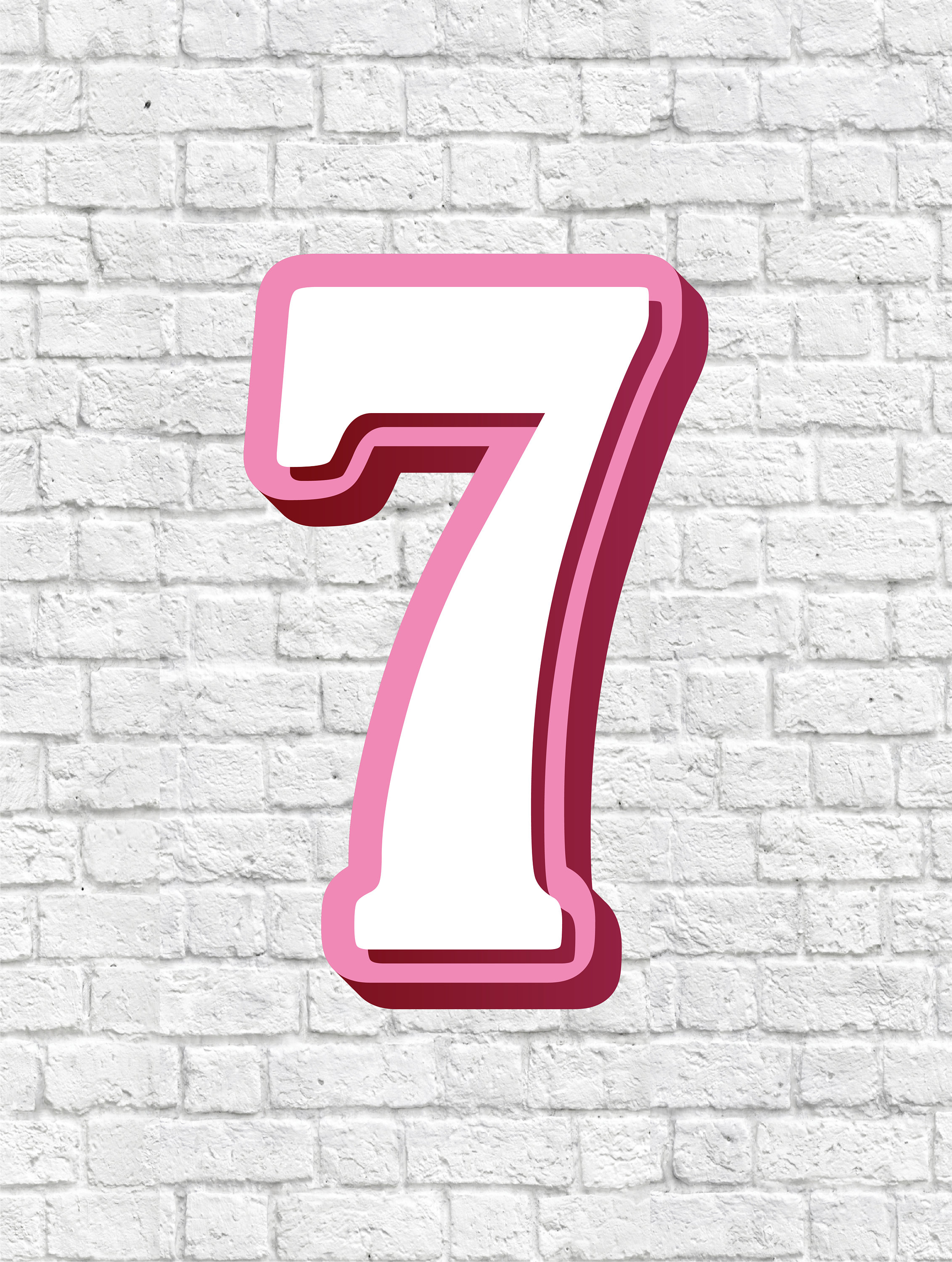 3D Number 7 Svg, Digital Download, Numbers, Seven ,number Svg, Number 7 ...