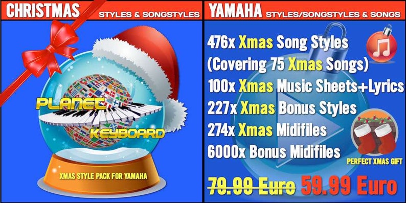 Yamaha Genos Tyros PSR Keyboard Christmas Styles & Songs Pack (download ...