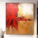 Large Original Red & Gold Texture Abstract Painting, Gold and Red Wall ...
