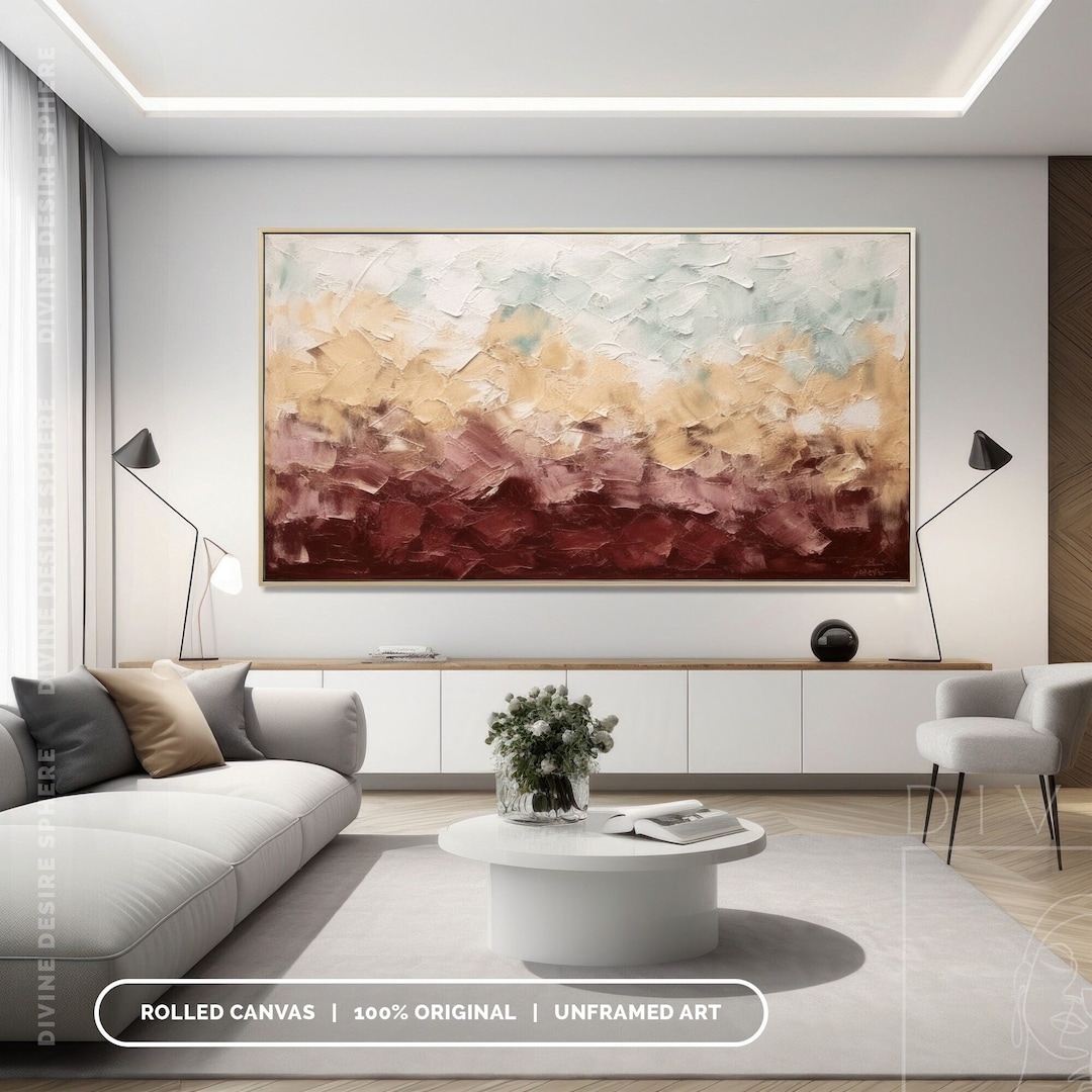 Original Earthy Tones Painting on Canvas, Modern Colorful Painting for ...