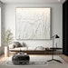 Nordic White Abstract Wall Art, 3D White Textured Acrylic Painting ...