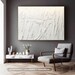 Nordic White Abstract Wall Art, 3D White Textured Acrylic Painting ...
