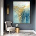 Extra Large Blue Canvas Art, Oversized Abstract Artwork, Handmade Blue ...