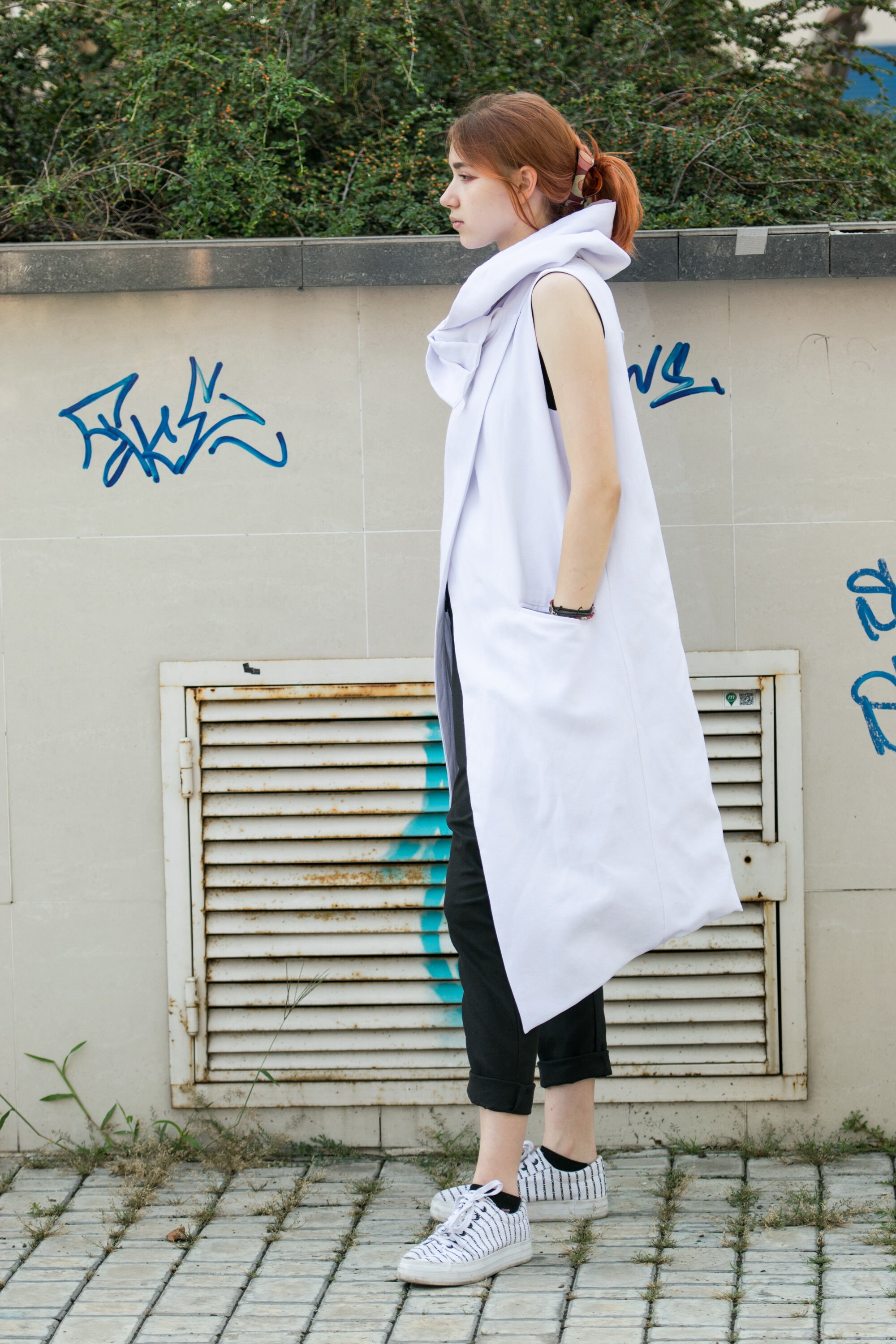 White Long Vest Coat Women dino Asymmetrical - Etsy