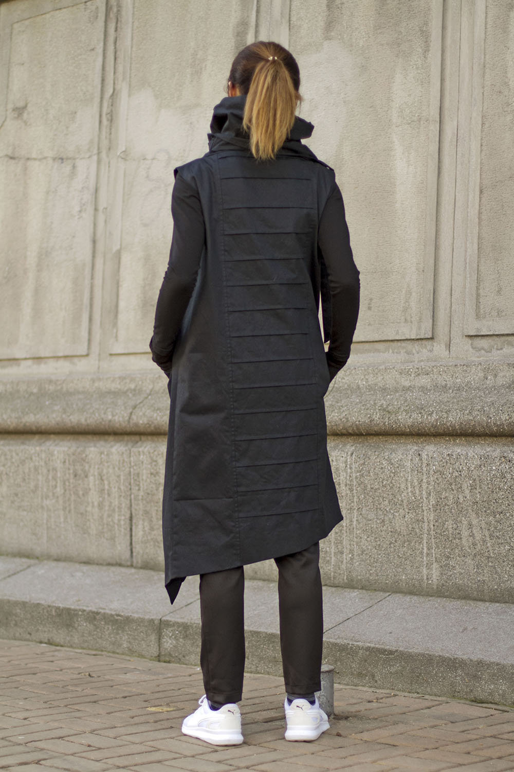 Black Vest dino, Cyberpunk Style, Teckwear Black Vest, Cybergoth Long ...