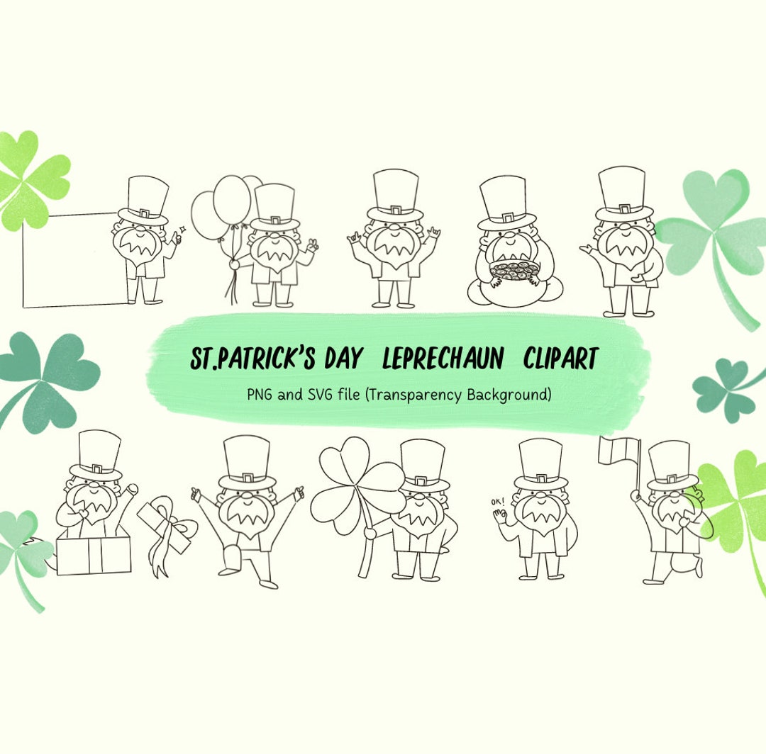 St.patrick’s DAY Leprechaun Clipart - Etsy