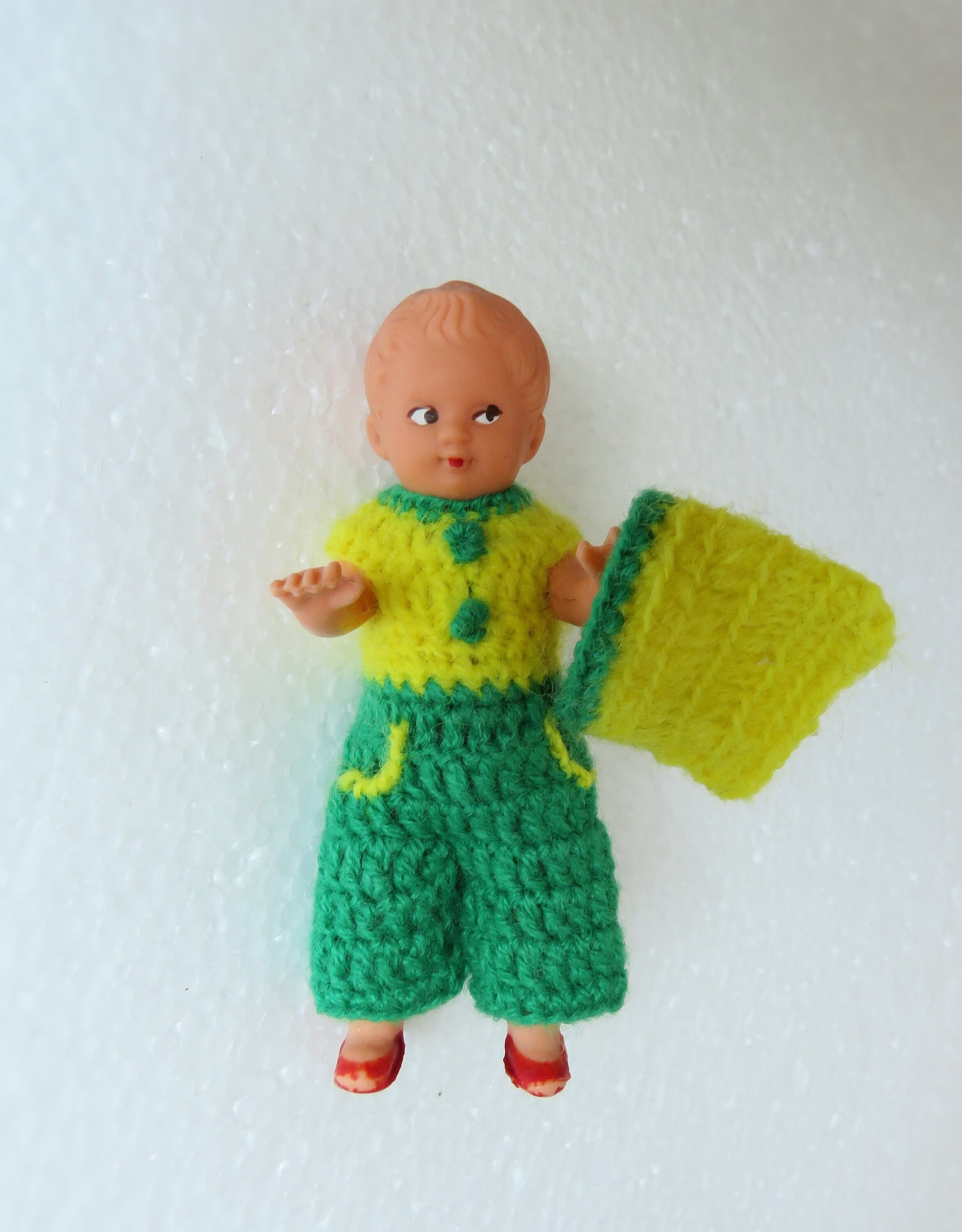 Vintage 3 Inch Rubber Doll Miniature Dollhouse Baby Boy Doll Son Litle ...