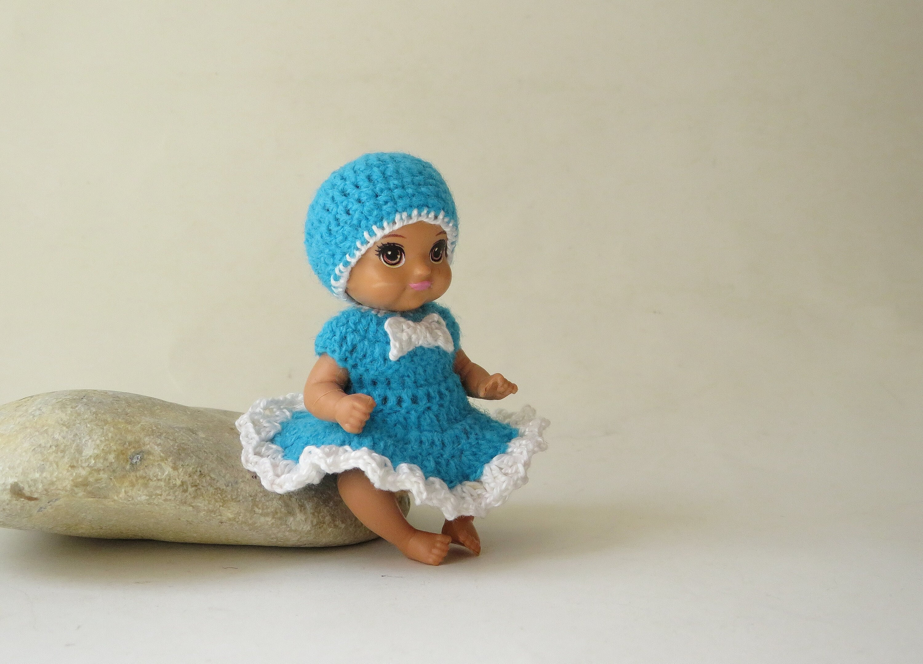 Dress for 3 Baby Mini Doll Outfit Mini Baby Doll Clothes Dress and Hat ...