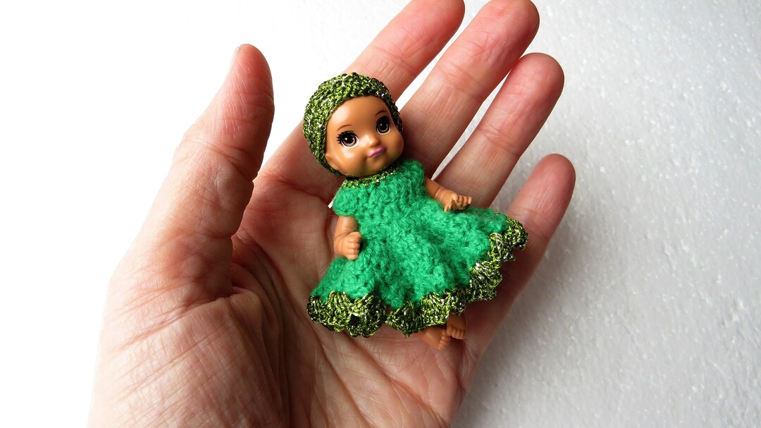 Dress for 3 Baby Mini Doll Outfit Mini Baby Doll Clothes Dress and Hat ...