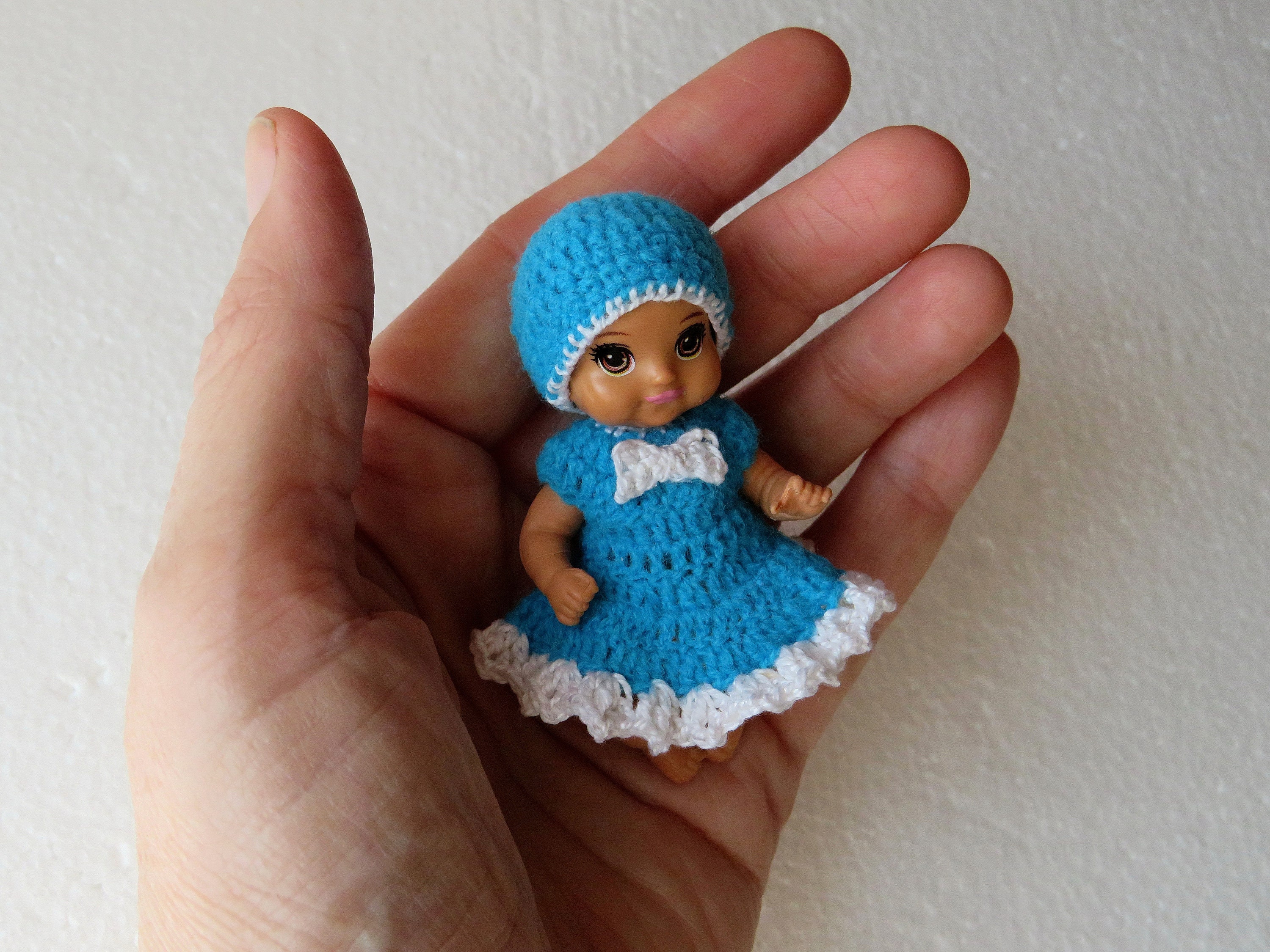 Dress for 3 Baby Mini Doll Outfit Mini Baby Doll Clothes Dress and Hat ...