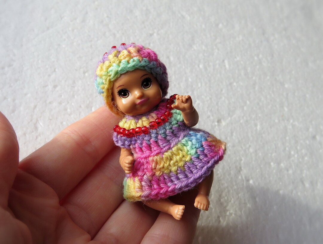 Dress for 3 Baby Mini Doll Outfit Mini Baby Doll Clothes Dress and Hat ...