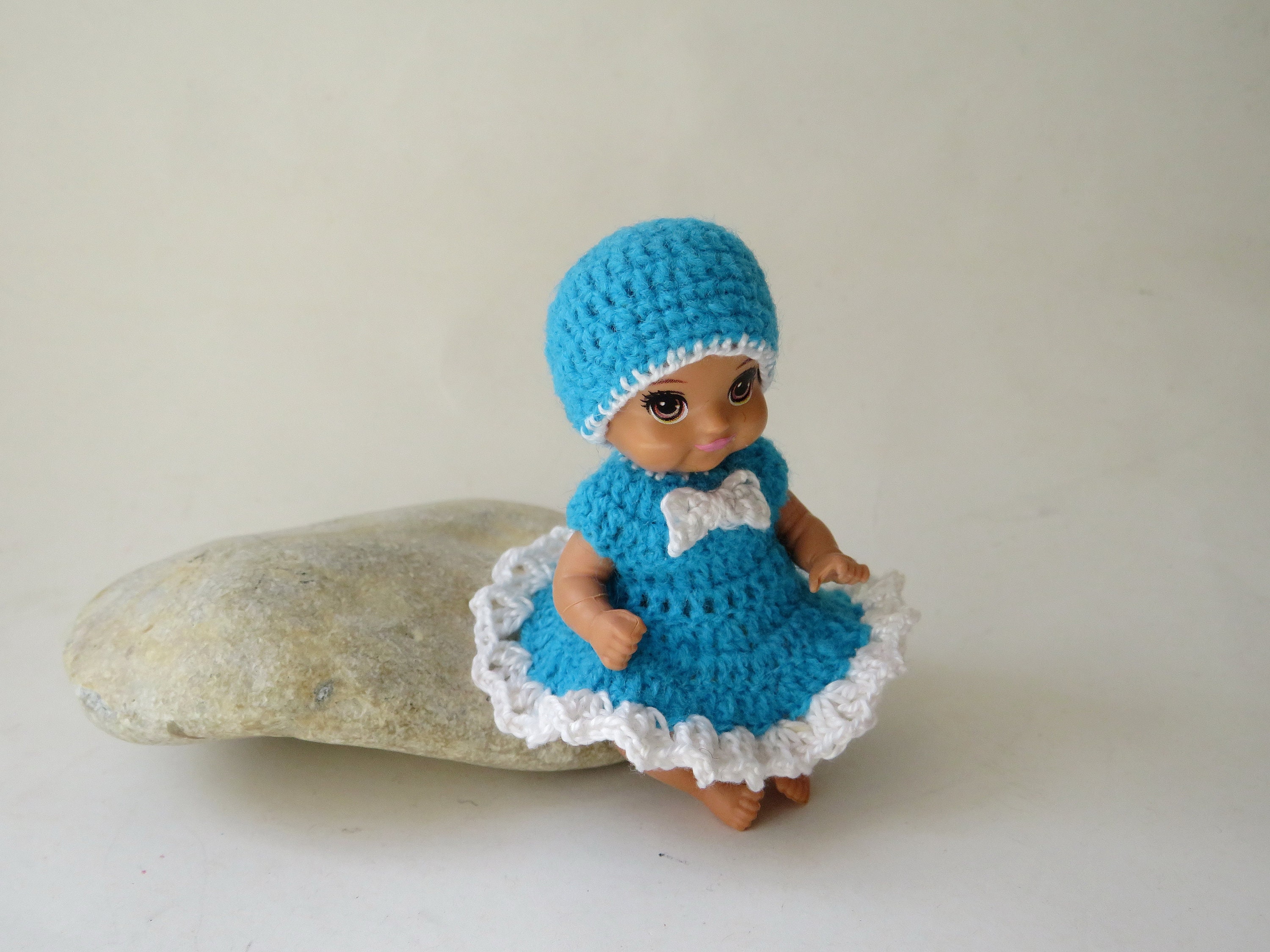 Dress for 3 Baby Mini Doll Outfit Mini Baby Doll Clothes Dress and Hat ...