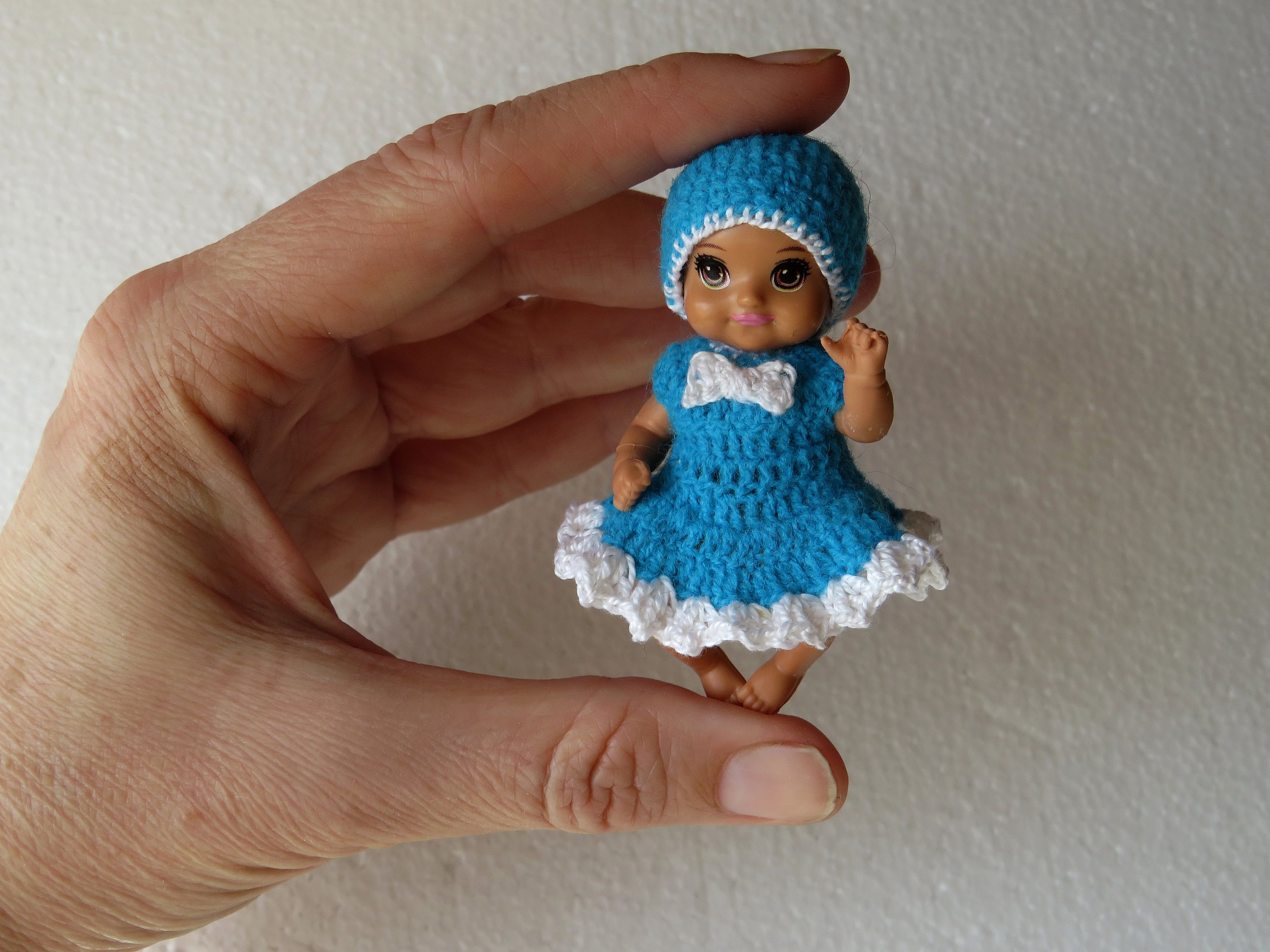 Dress for 3 Baby Mini Doll Outfit Mini Baby Doll Clothes Dress and Hat ...