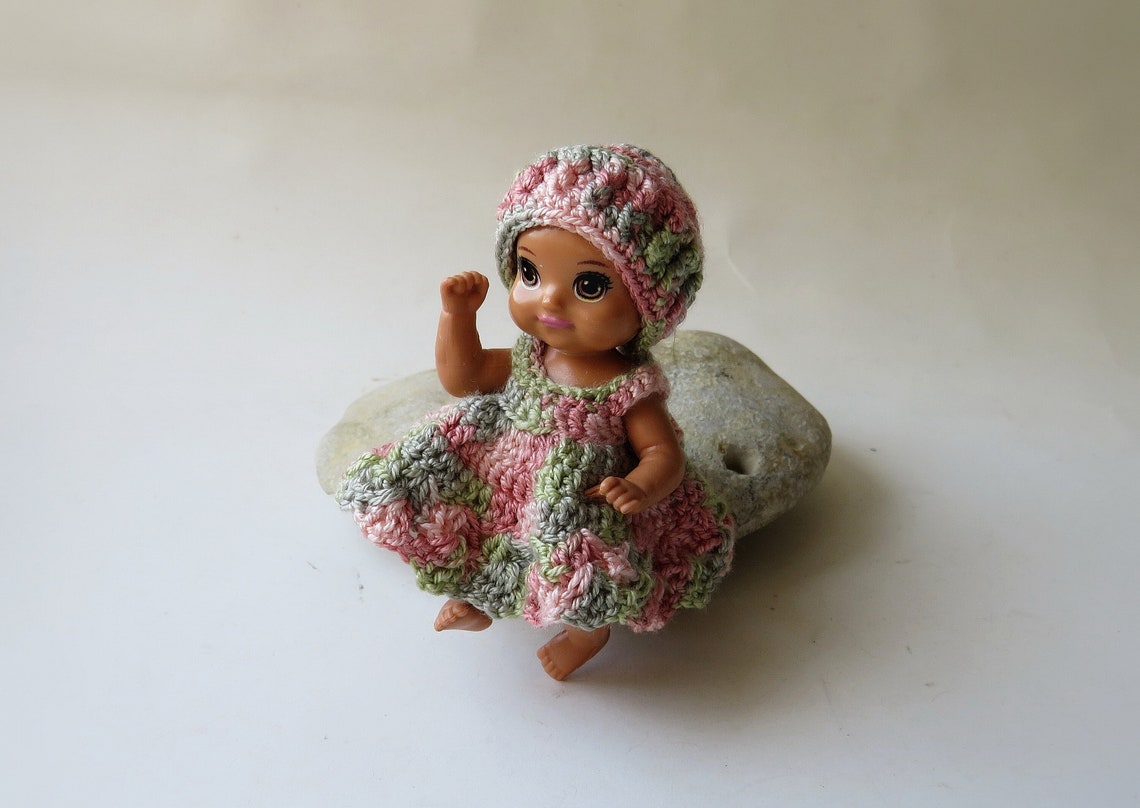 Dress for 3 Baby Mini Doll Outfit Mini Baby Doll Clothes Dress and Hat ...