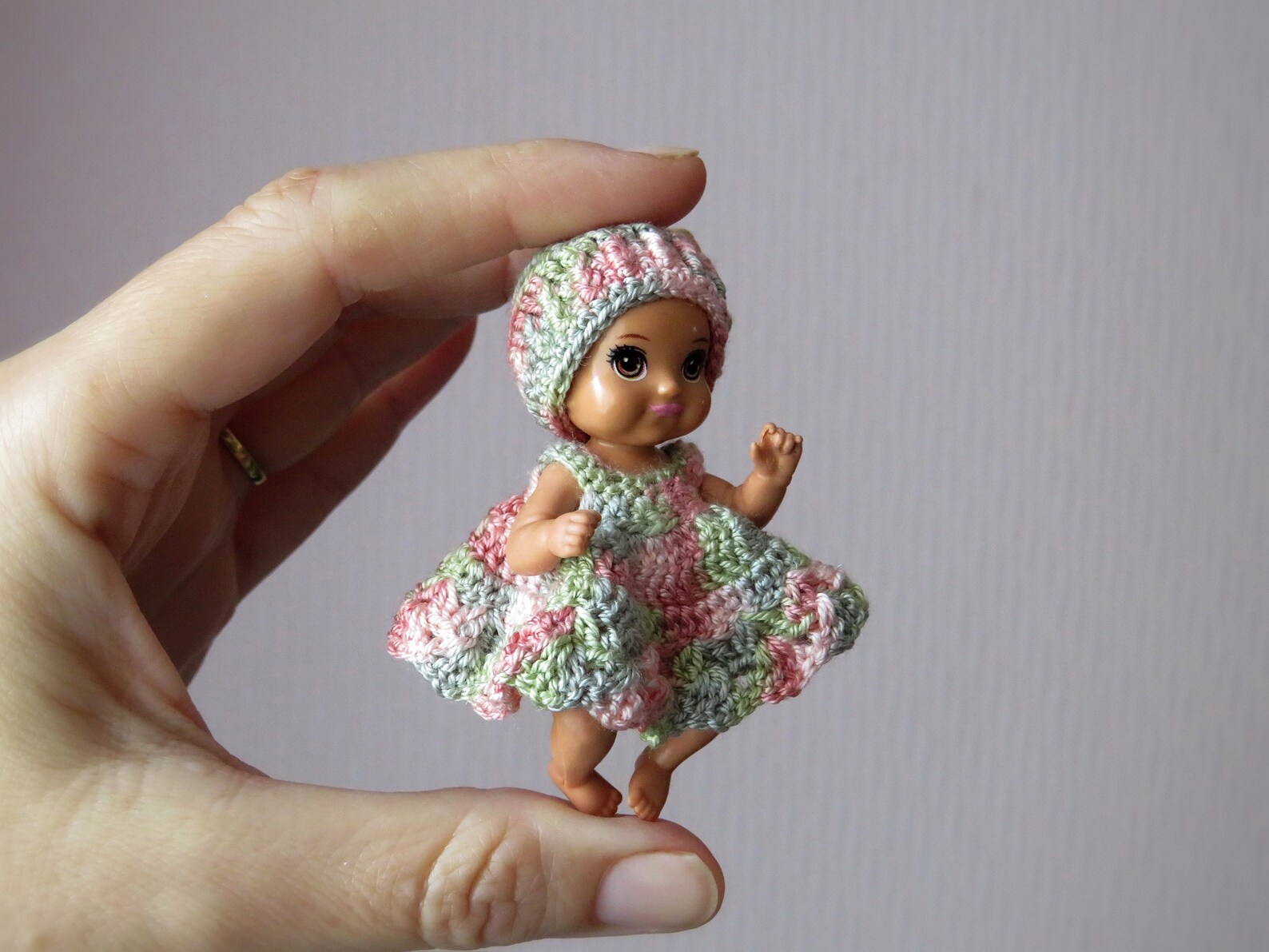 Dress for 3 Baby Mini Doll Outfit Mini Baby Doll Clothes Dress and Hat ...