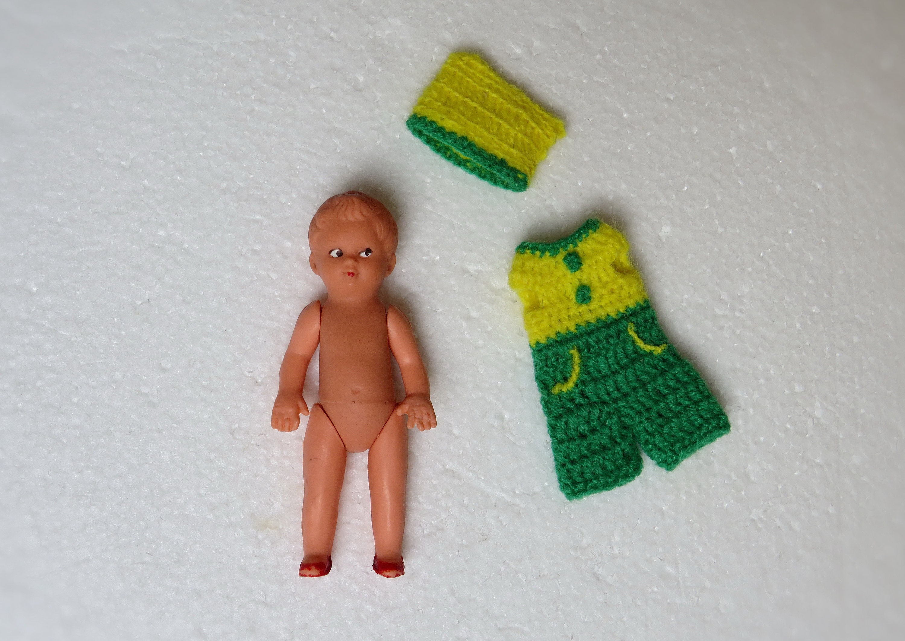 Vintage 3 Inch Rubber Doll Miniature Dollhouse Baby Boy Doll Son Litle ...