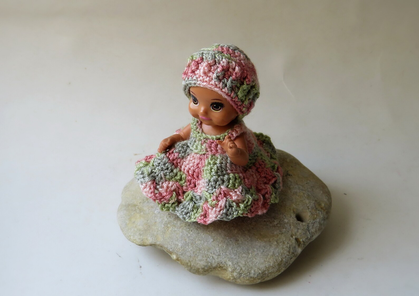 Dress for 3 Baby Mini Doll Outfit Mini Baby Doll Clothes Dress and Hat ...