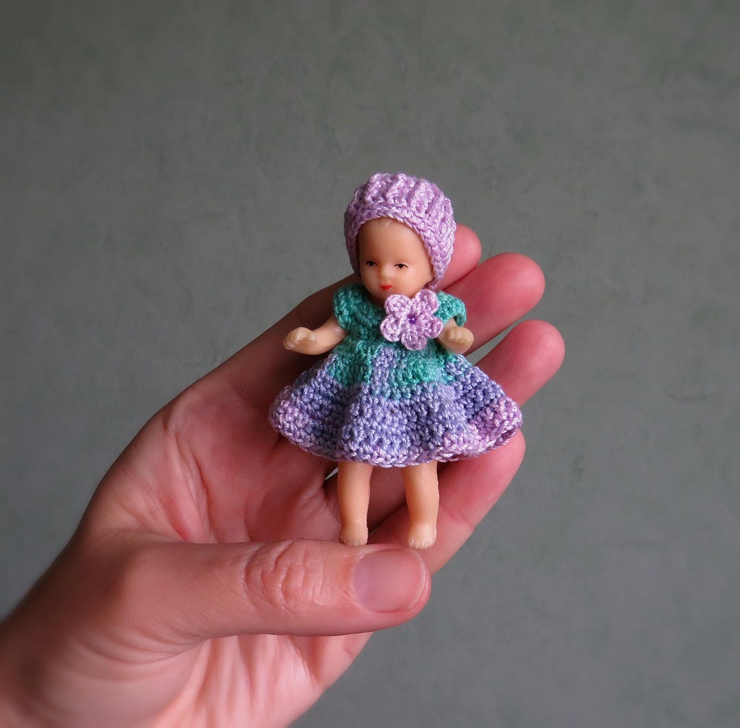 Tebu Little Doll Outfit Miniature Dolls Clothes German Mini Doll Dress ...