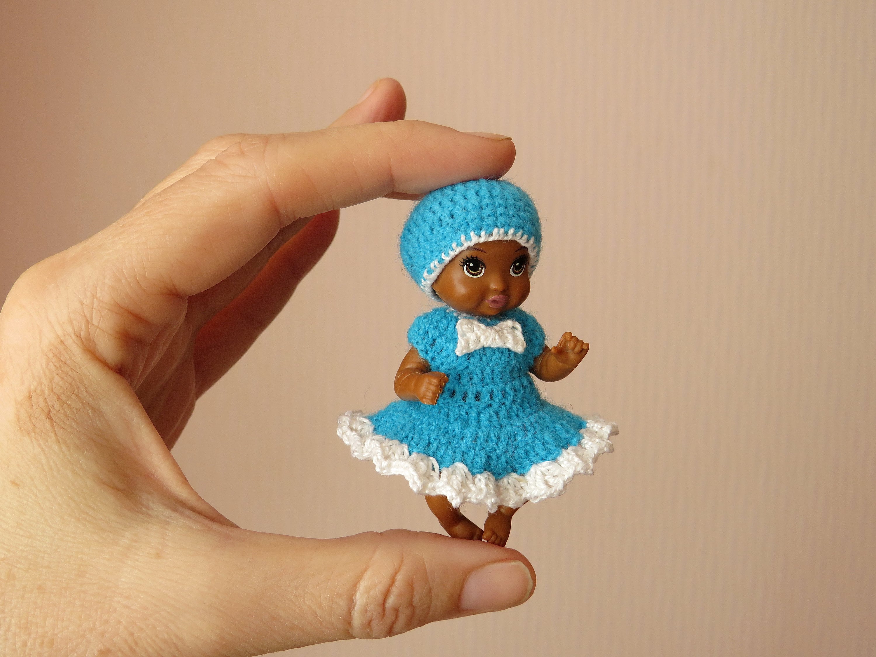 Dress for 3 Baby Mini Doll Outfit Mini Baby Doll Clothes Dress and Hat ...