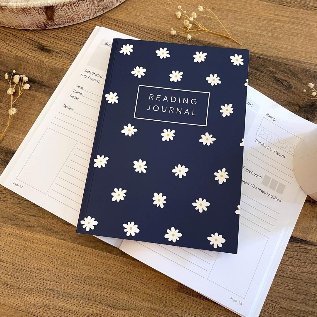 A5 Reading Journal With Prompts – Softcover Book Review Notebook, 50 ...