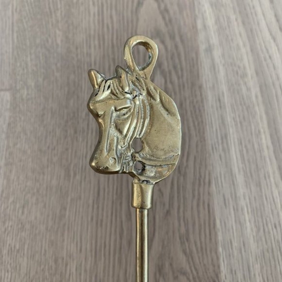 Vintage Brass Horse Head Fork Fireplace Tool - Etsy