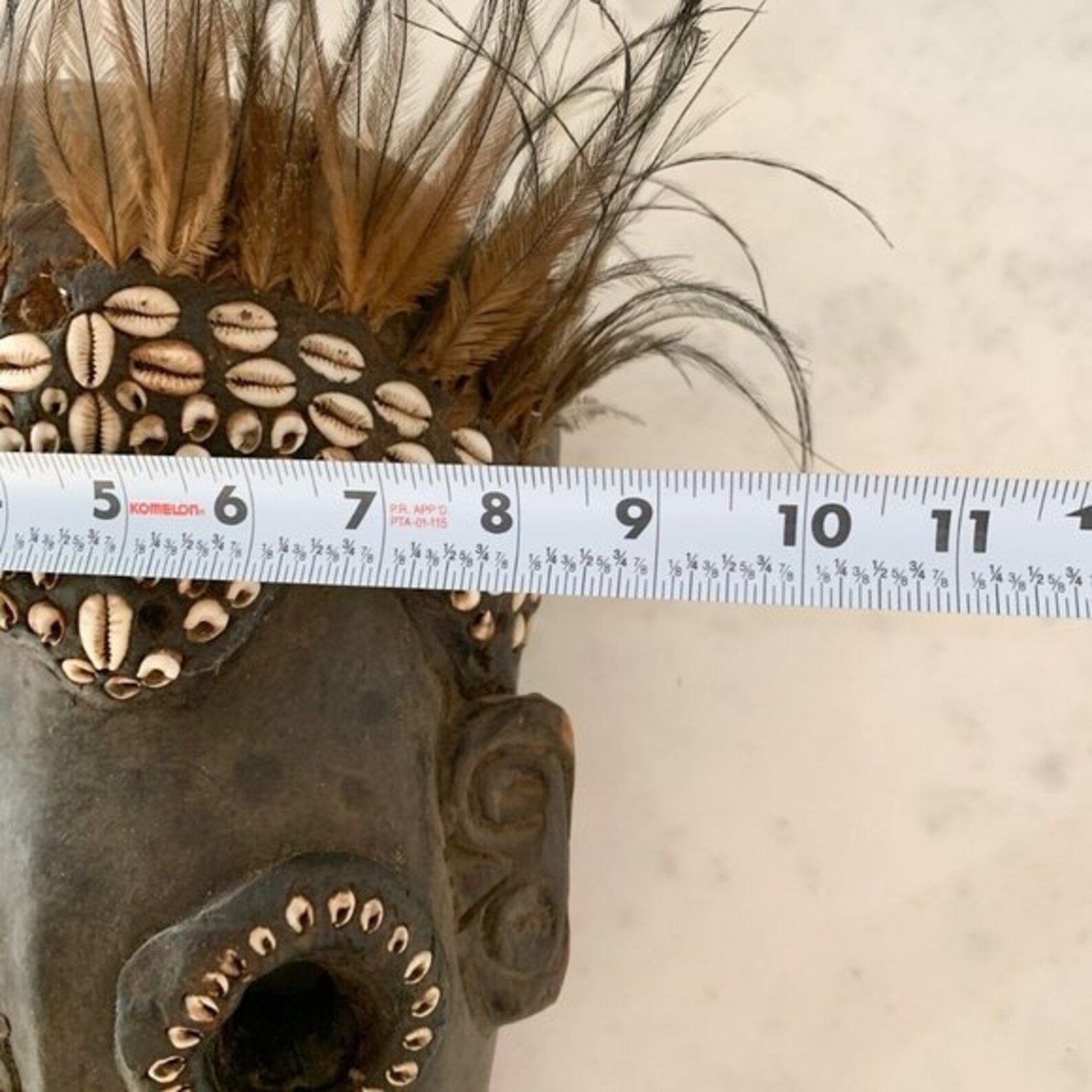 Vintage African Wood Mask With Cowrie Shells and Feathers - Etsy