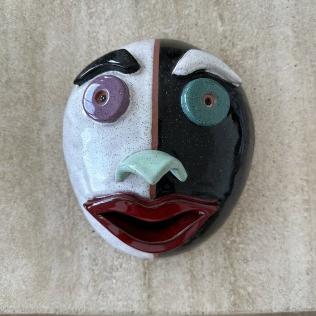 Artisan Pottery Hanging Face Mask - Etsy