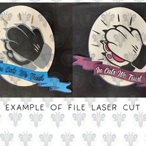 Digital File in Cats We Trust Sign SVG Laser Cut - Etsy